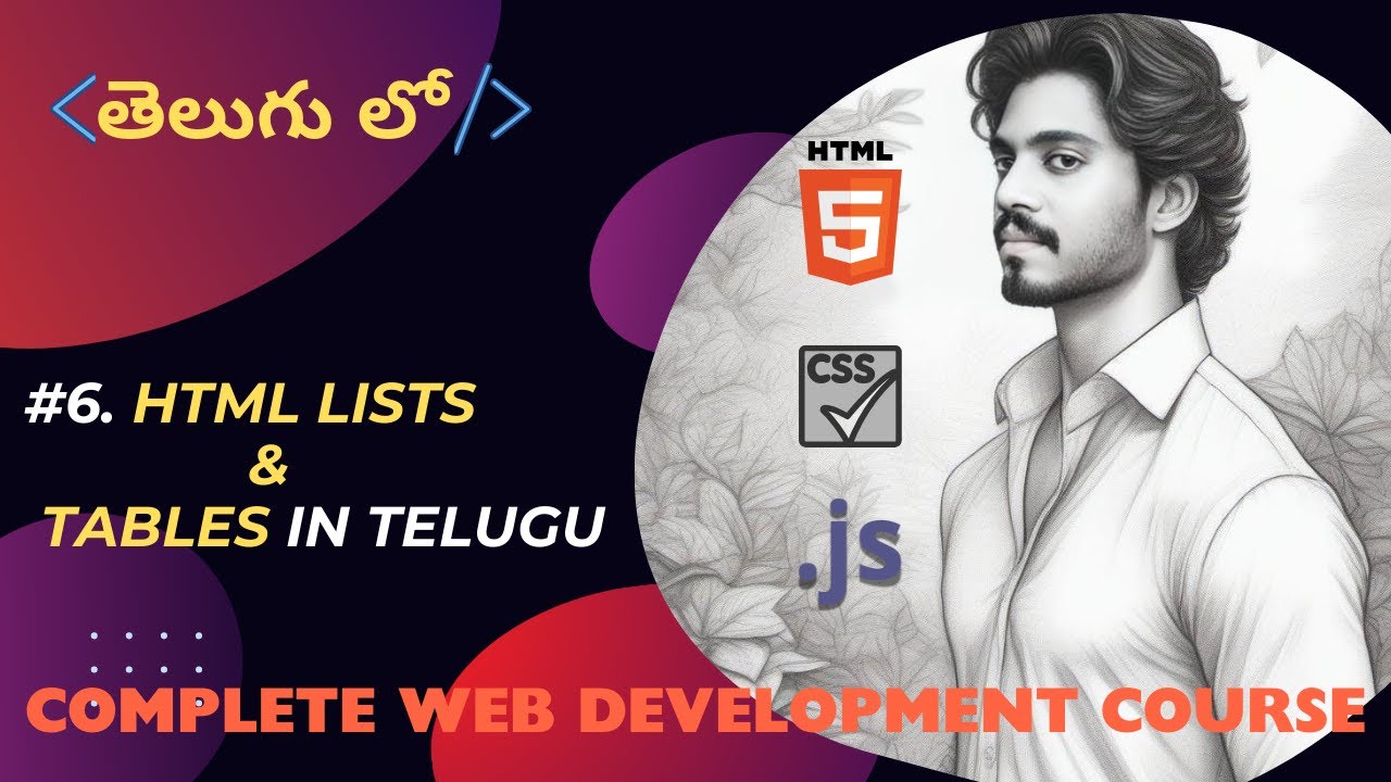 HTML Lists and Tables in Telugu | The Indian Webbie | TIW - YouTube