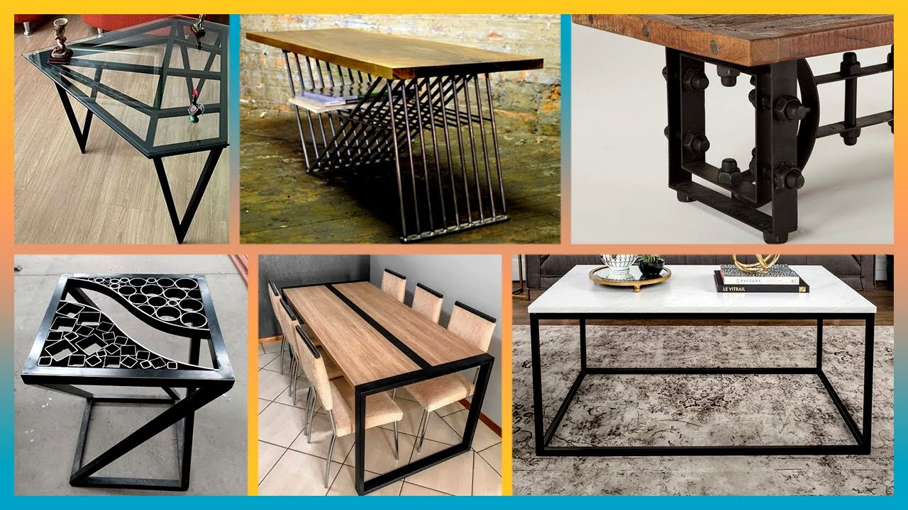 Steel Table Modern Design With Glass, Wood and Pallets / Welding ...