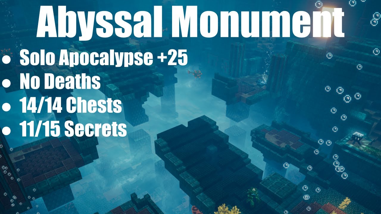 Minecraft Dungeons - Abyssal Monument (Solo Apocalypse +25, No Deaths) - YouTube
