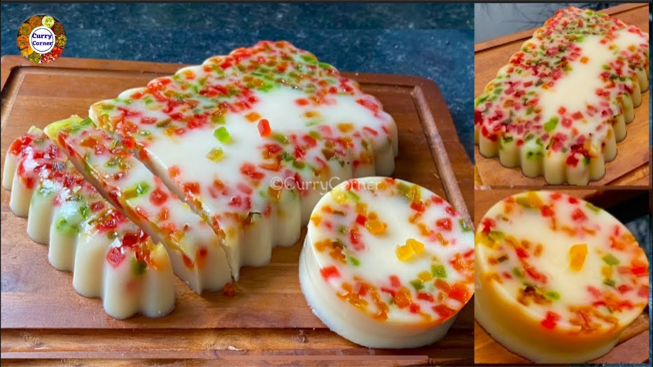 Colourful Milk Pudding | Summer Special | Milk Dessert |Eggless & No ...