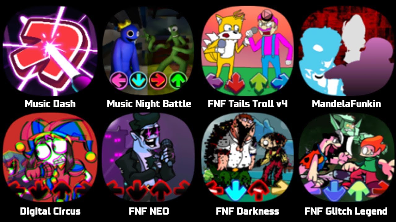 Music Dash, FNF Sussy Moxx, FNF Hazbin Hotel, FNF Krusty Karoling, FNF ...