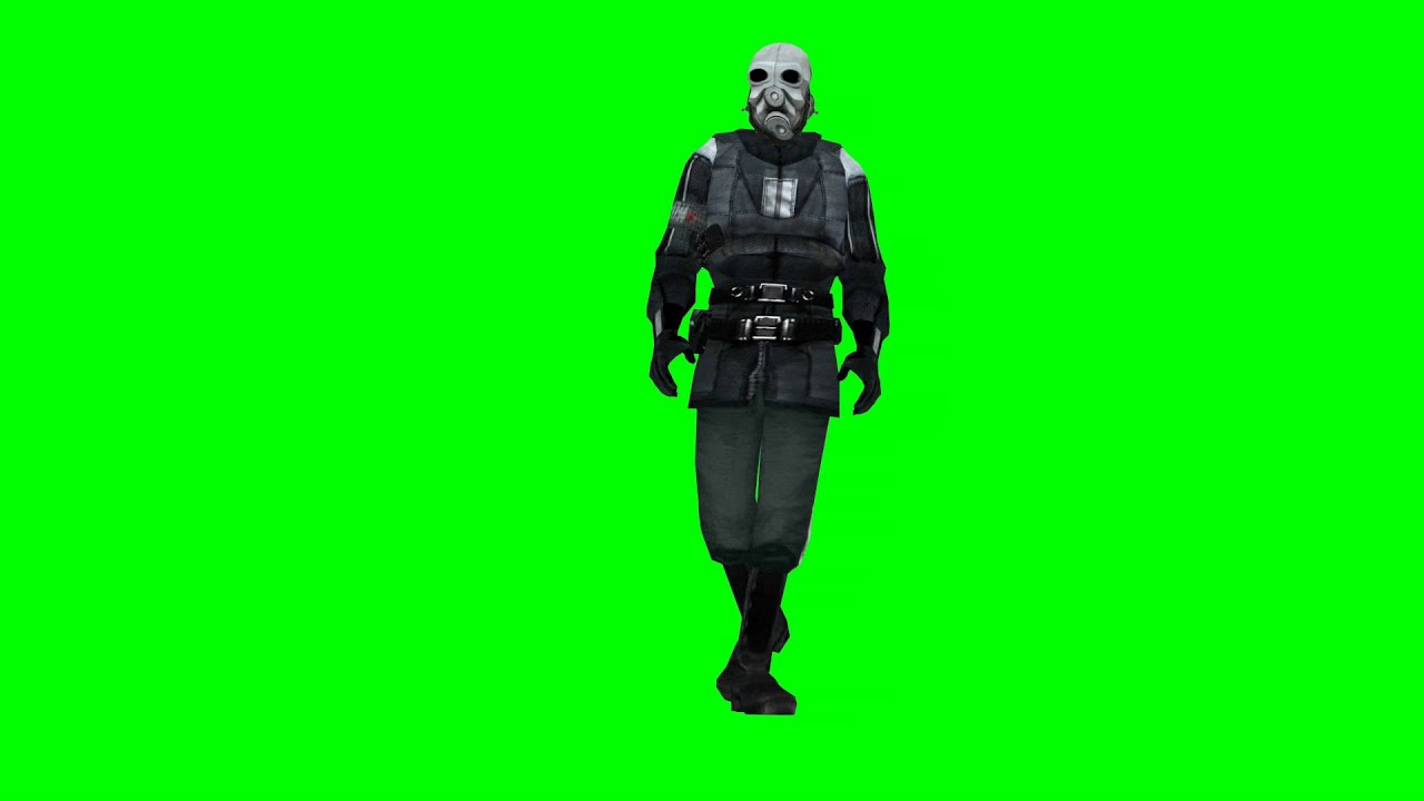 Half-Life 2 metro cop walking - HD chroma key footage - YouTube