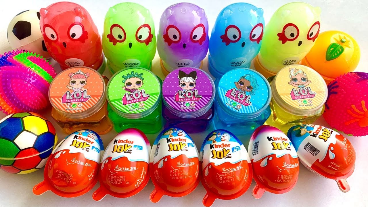 Satisfying Video l Mixing Candy And LOL Slime With Kinder Surprise Toys ...