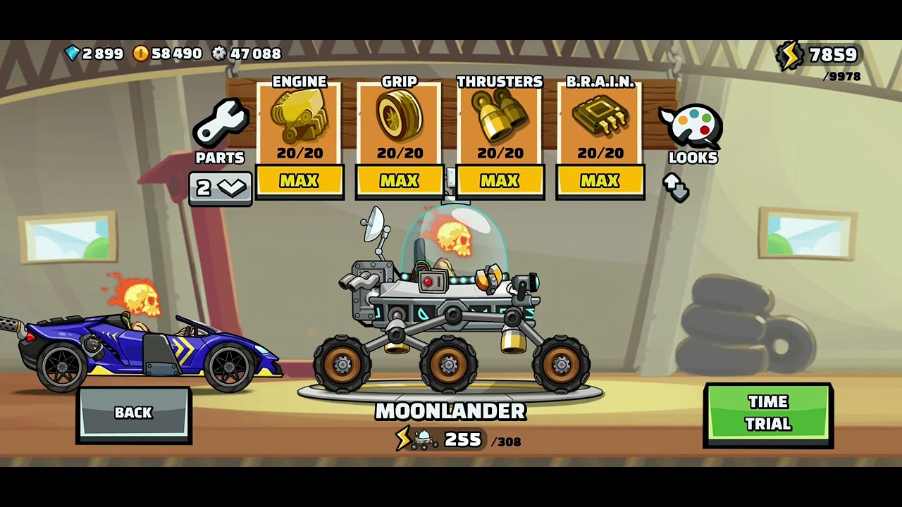 HCR2 how to get the moonlander up on the back wheels - YouTube