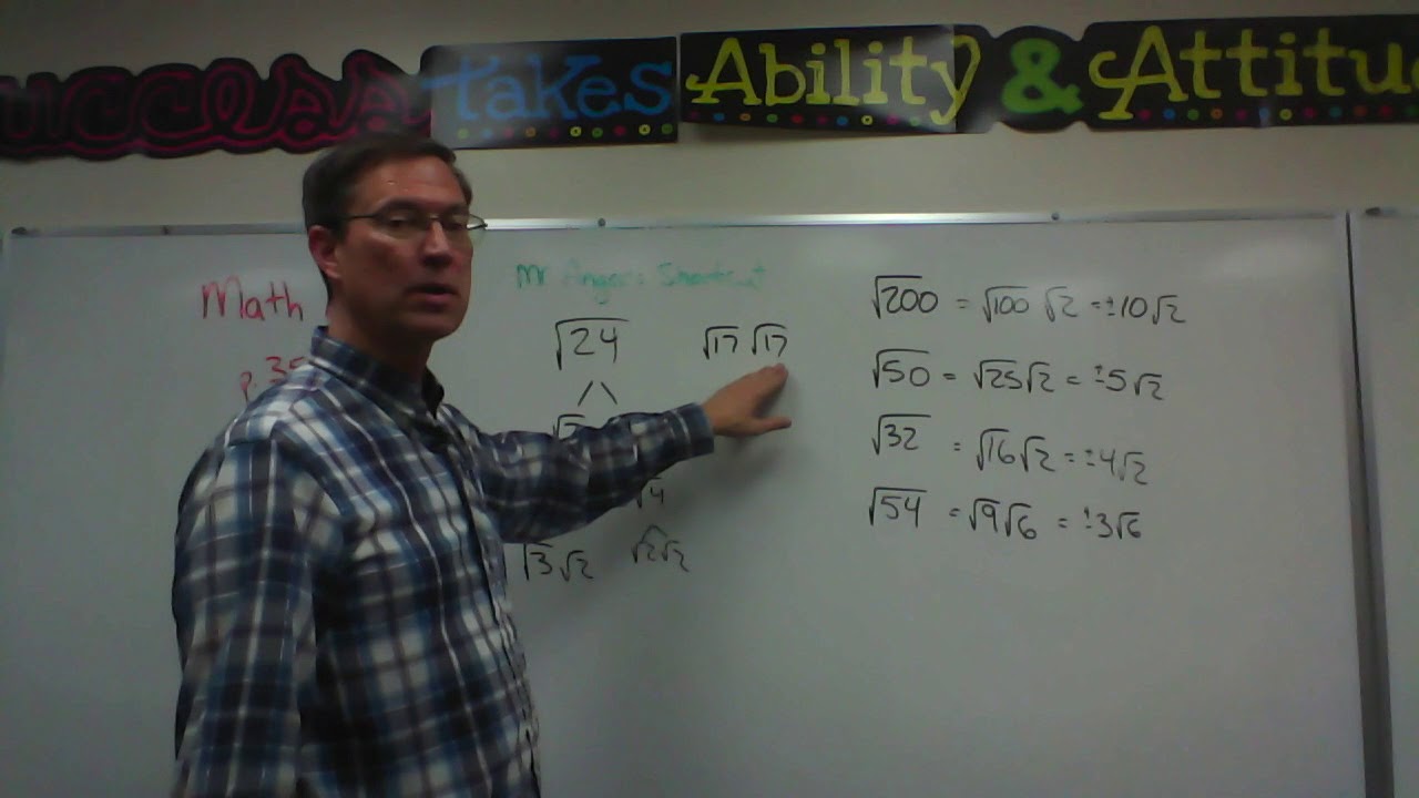 Math 1086 - Mr. Anger's shortcut for Square Roots - YouTube