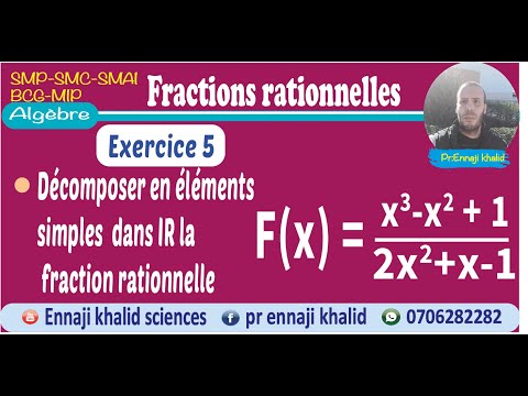 Décomposition des fractions en éléments simples exercice 5 série2 - YouTube