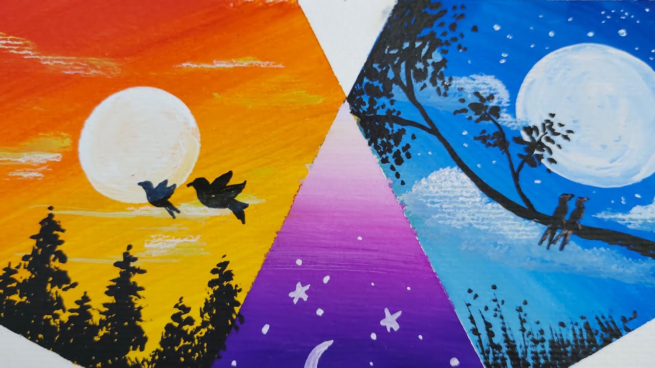 Easy poster colour painting for beginners - YouTube
