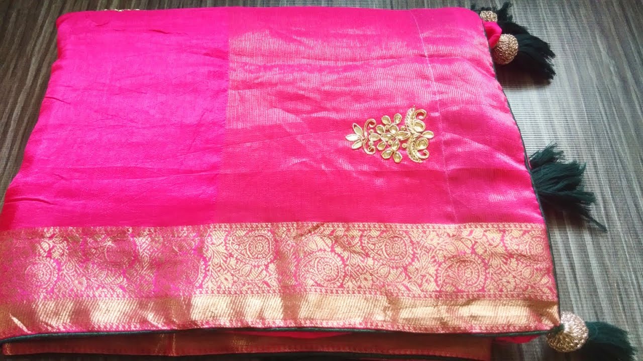 Most Beautiful embroidery buti design on saree - YouTube