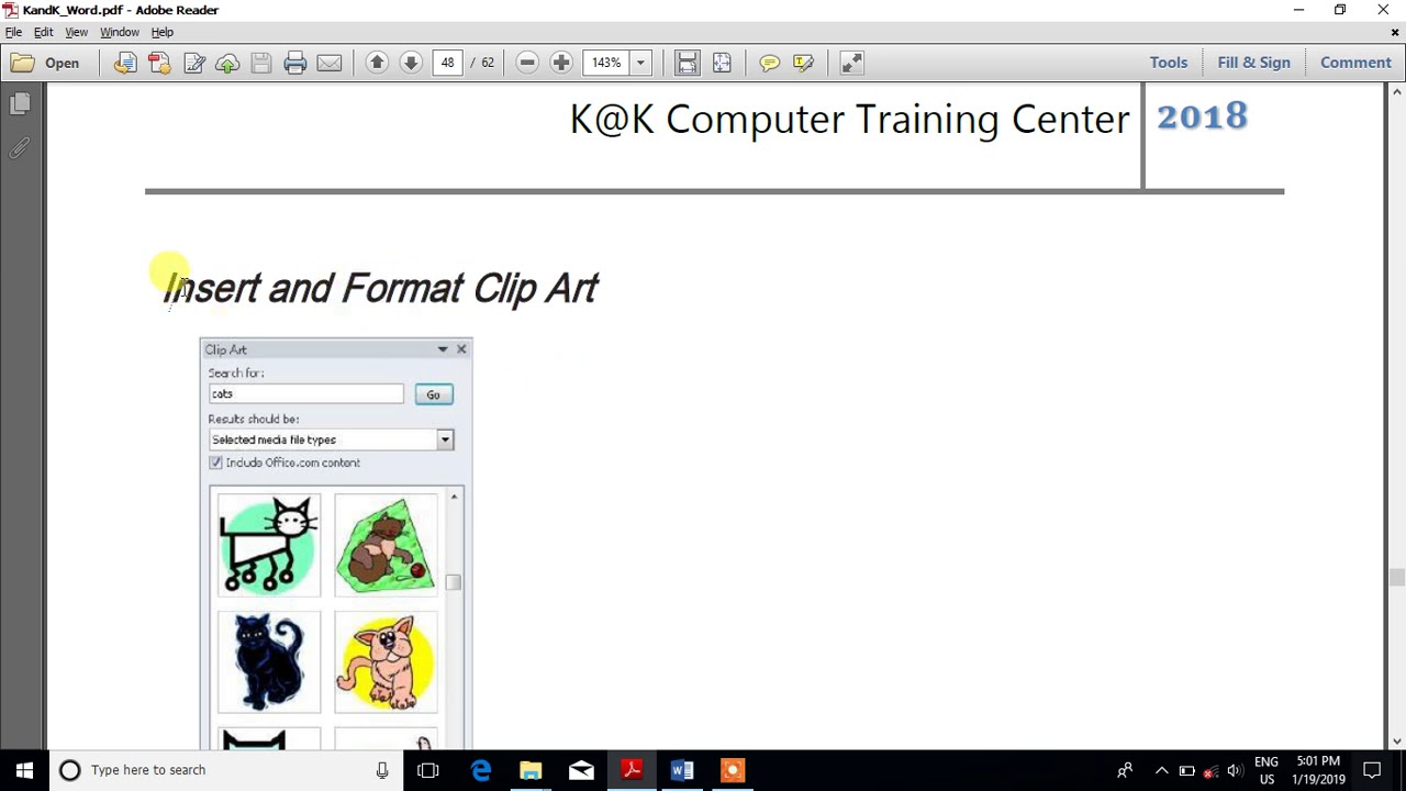 Microsoft Word 021 Insert and Format Clip Art - YouTube