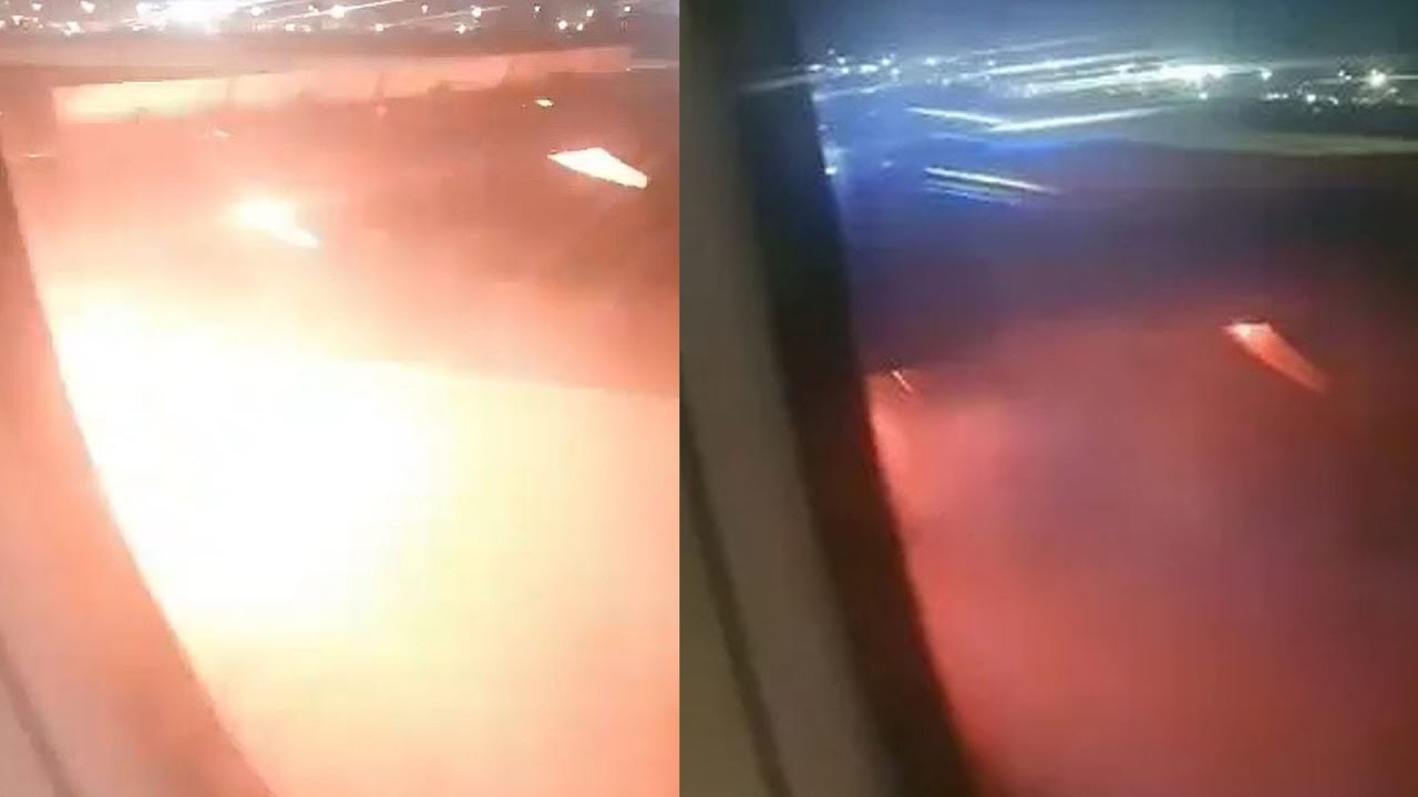 Air India plane makes emergency landing as engine catches fire - YouTube