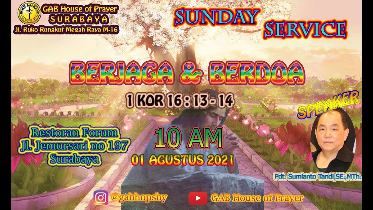 Pdt. Sumianto Tandi,SE,Mth. - Berjaga & Berdoa Live Stream GAB House Of ...