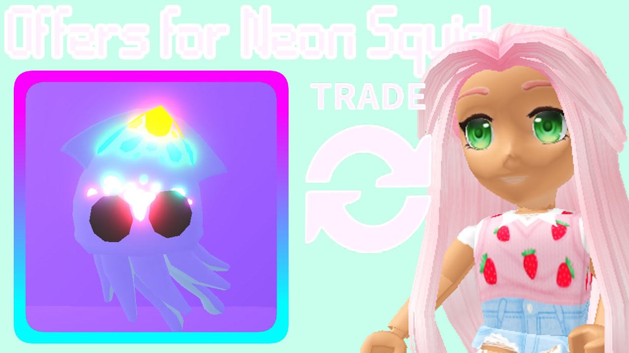 Roblox Adopt Me Trading NEON RGB Squid in Adopt Me! 입양하세요 [로블록스] - YouTube