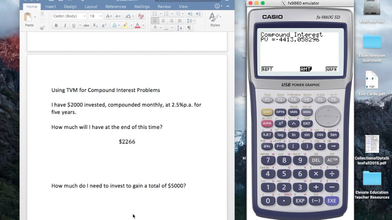 Using TVM for Compound Interest Questions on the Graphics Calculator ...