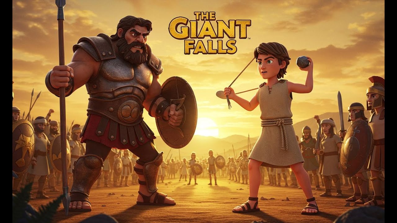 The Giant Falls | Animated Bible Story of David and Goliath for Kids ...