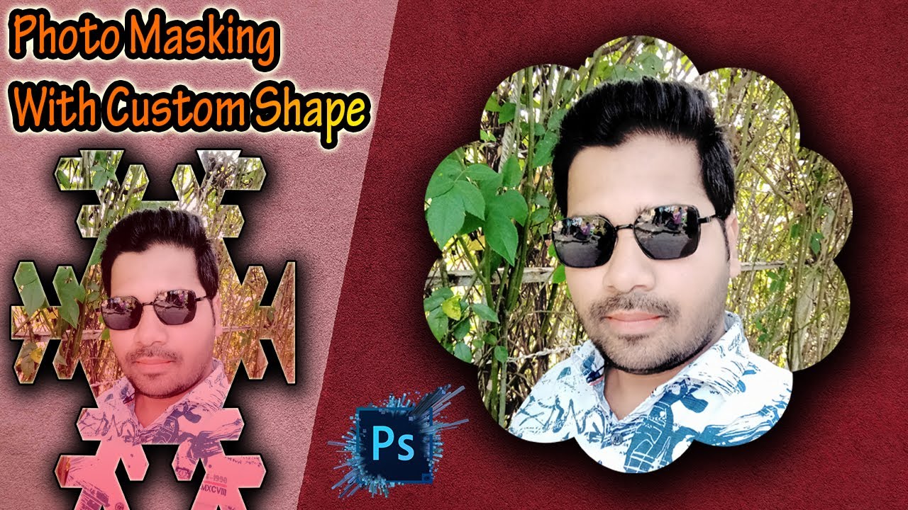 How to mask images into shapes with photoshop default custom shape ...