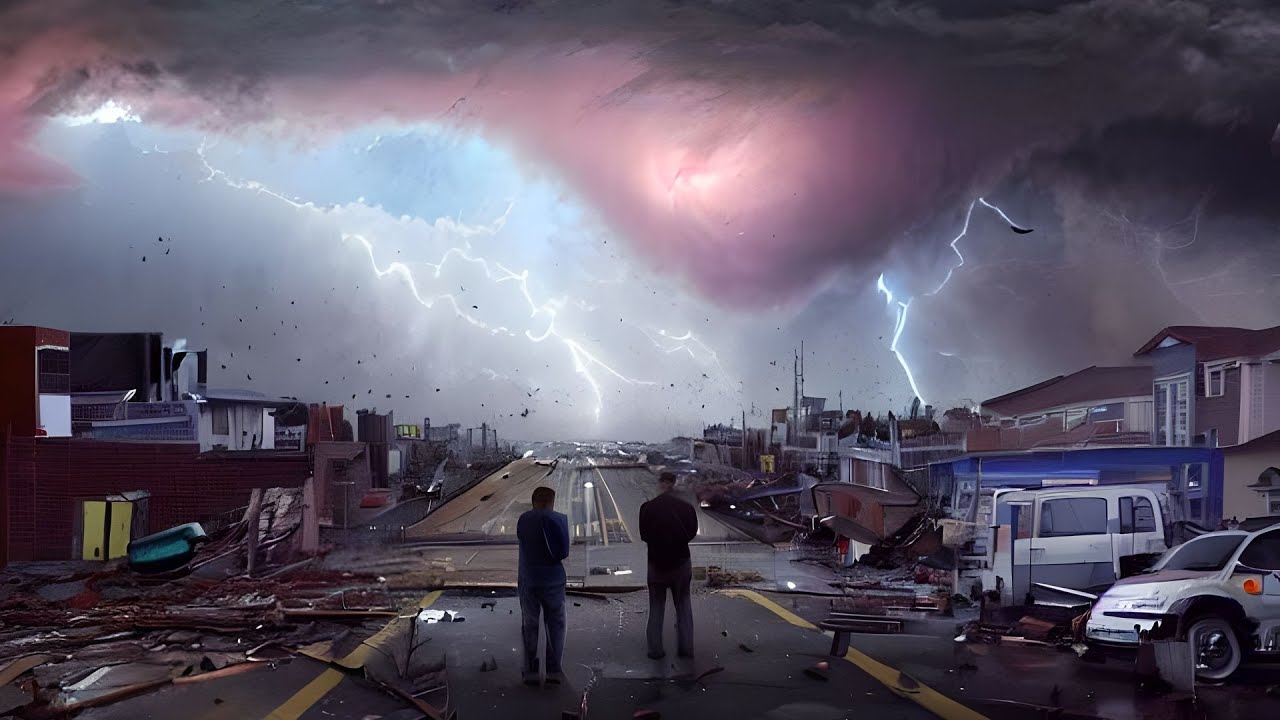 Urgent! In the Netherlands, storm Poly destroys trees! Wind at a speed ...