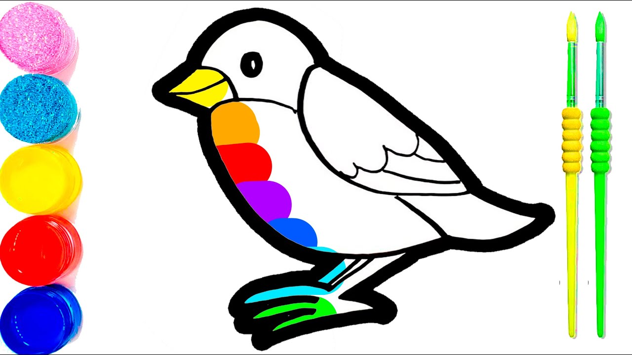 Bolalar uchun Qush rasm chizish/Drawing Bird for children/Рисование ...