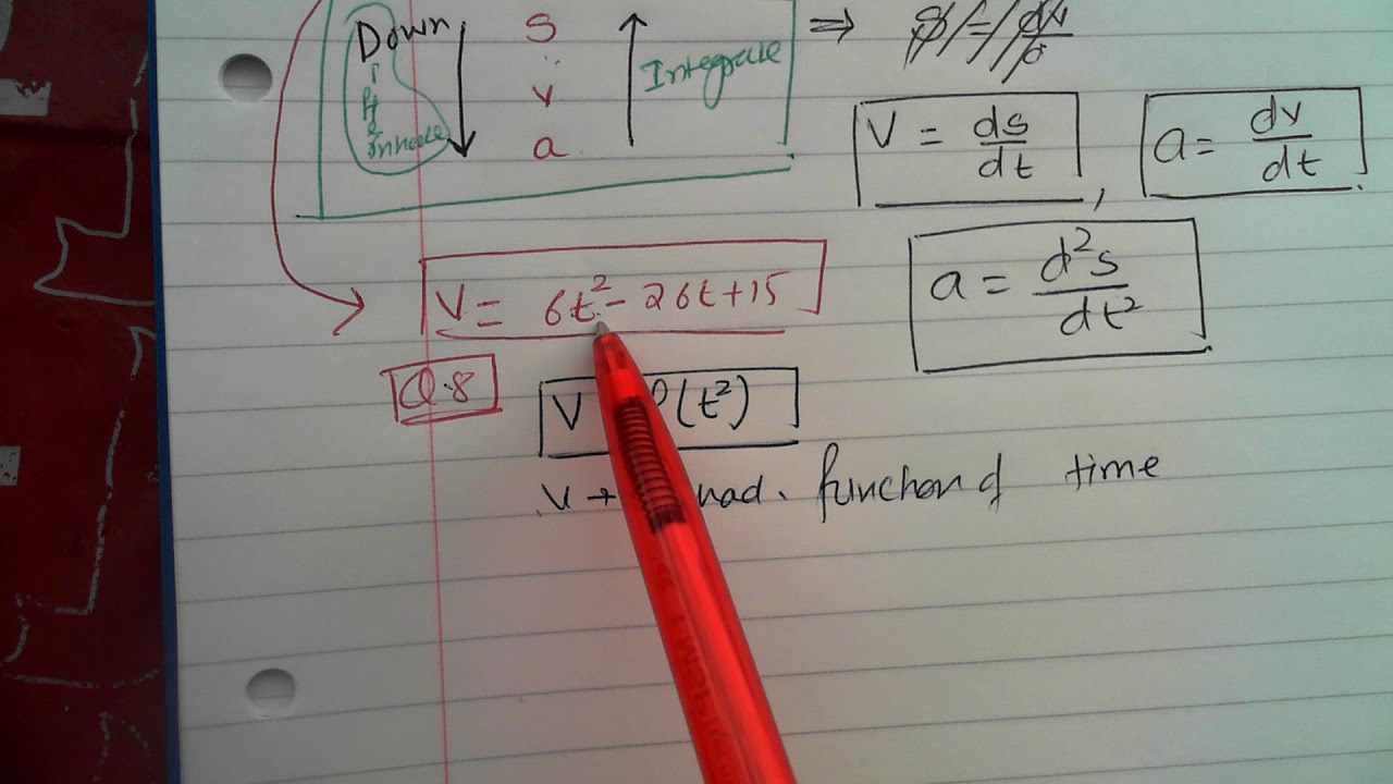 A Level Maths - Year 12- Edexcel- variable acc. introductory Chap 11 ...