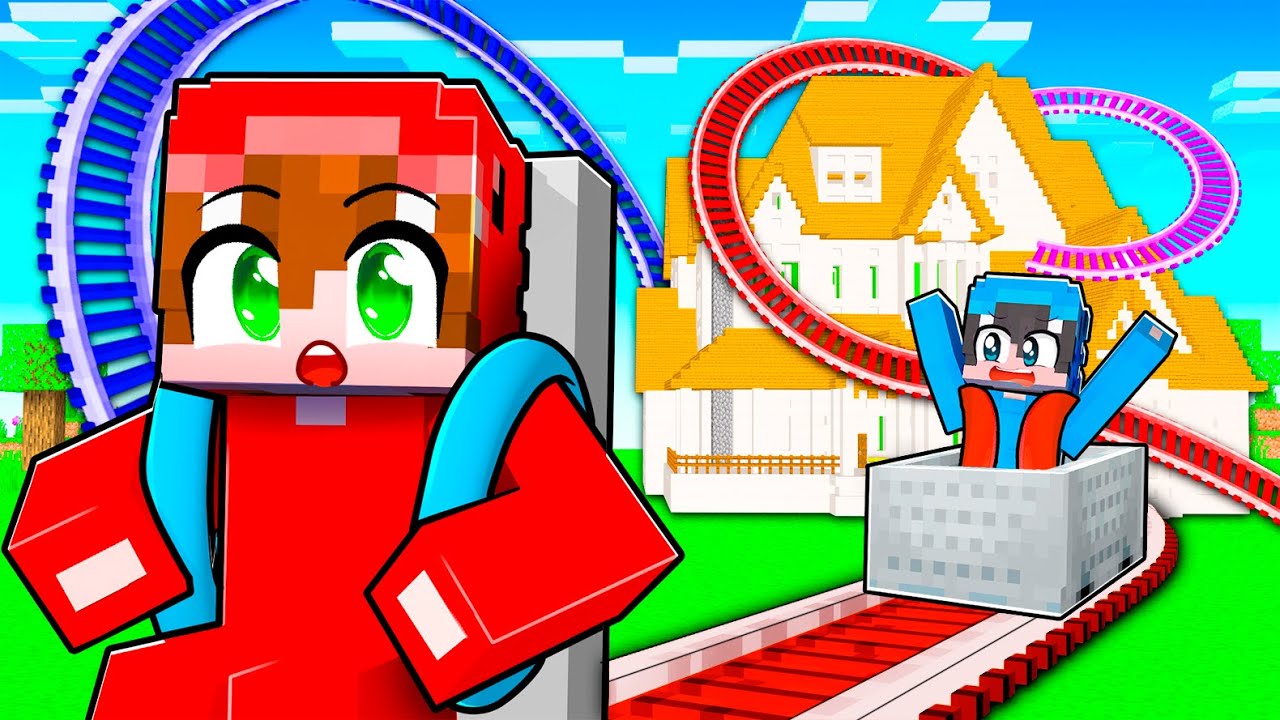 Construí un PARQUE DE ATRACCIONES SECRETO en Minecraft! - YouTube