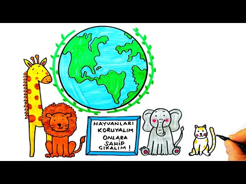 4 Ekim Dünya Hayvanları Koruma Günü 🐾🌍 World Animal Day 🌍🐾 | Drawing and Coloring for Kids