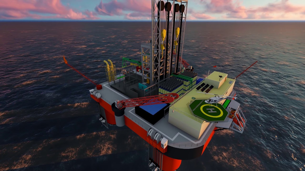 Oil Rig Design Competition OGIP 2020 " Mutan Semisubmersible Rig " X ...