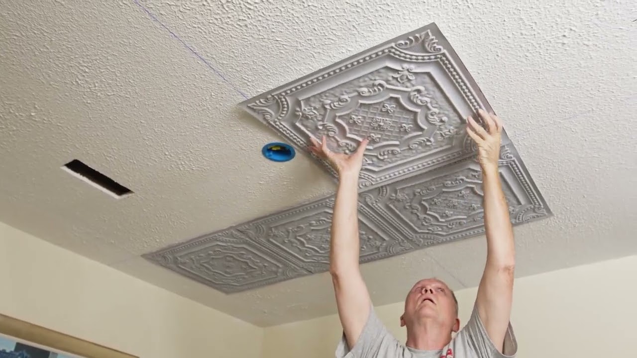 Ceiling Design Upgrade! How to cover a popcorn ceiling - YouTube