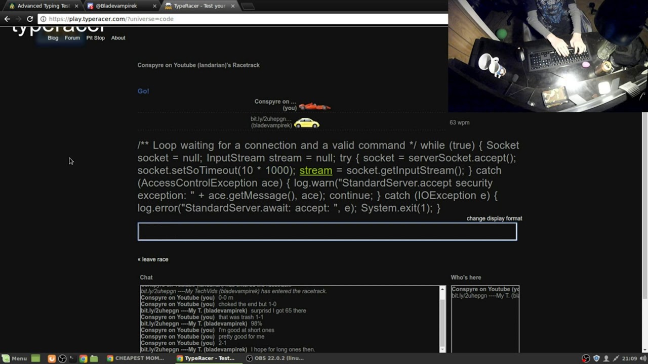 Speed vs Accuracy - Typeracer vs BladeVampireK Coding and Normal ...