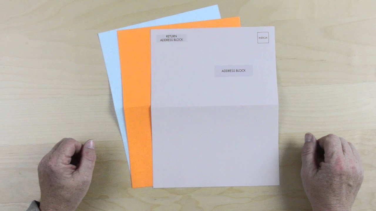 8 1/2" X 11" multiple sheets, 1 fold basic mail piece folding ...