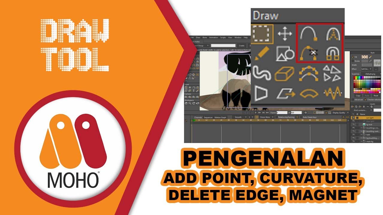 PENGENALAN MOHO PRO untuk PEMULA - DRAW TOOL # Add point, Curvature ...