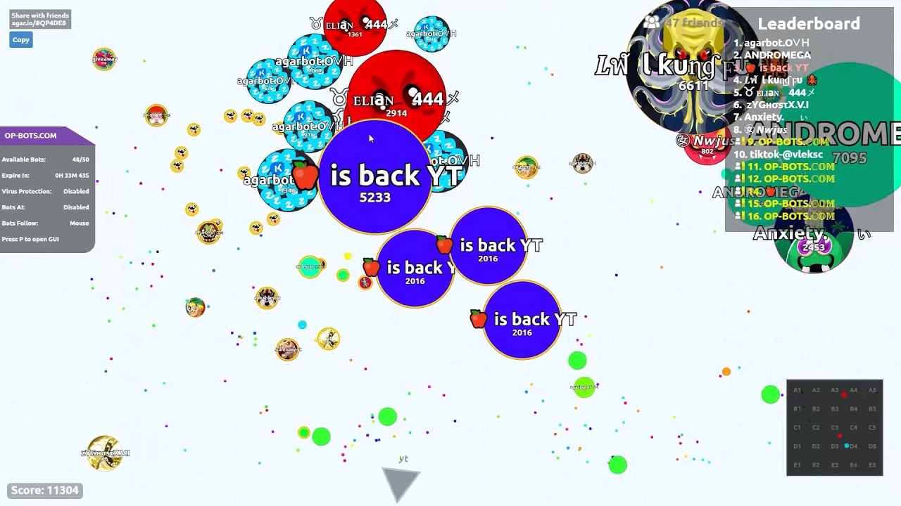 AGAR.IO INSANE DOUBLESPLIT // OP-BOTS.COM - YouTube