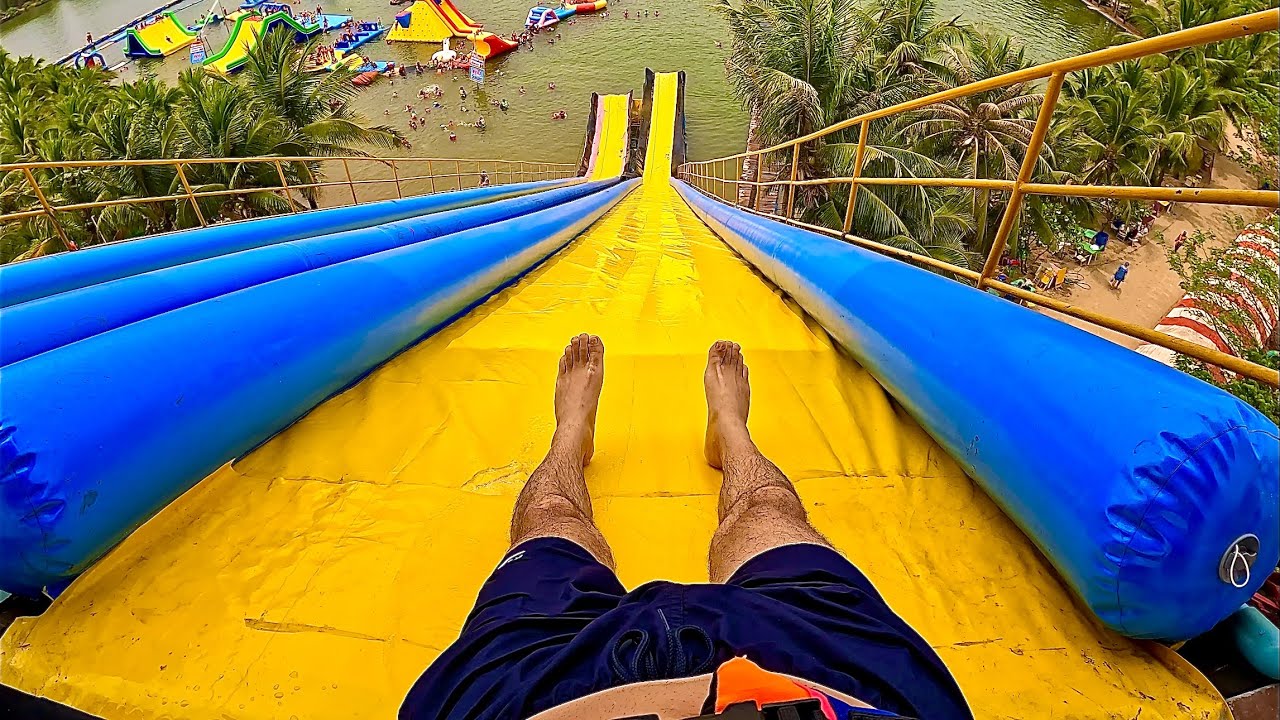 Slip & Fly Water Slide at Udon Waterworld Water park Thailand - YouTube