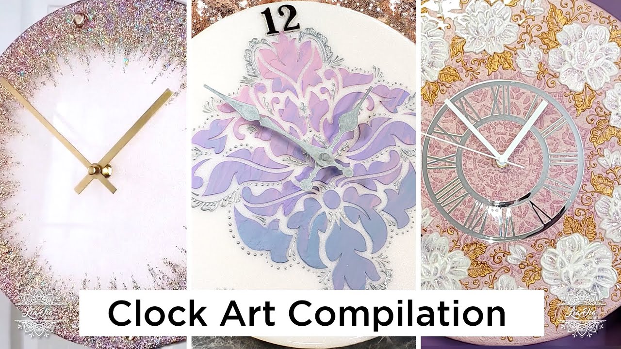Making PRETTY CLOCKS | Satisfying Art Compilation using Paint, Resin ...