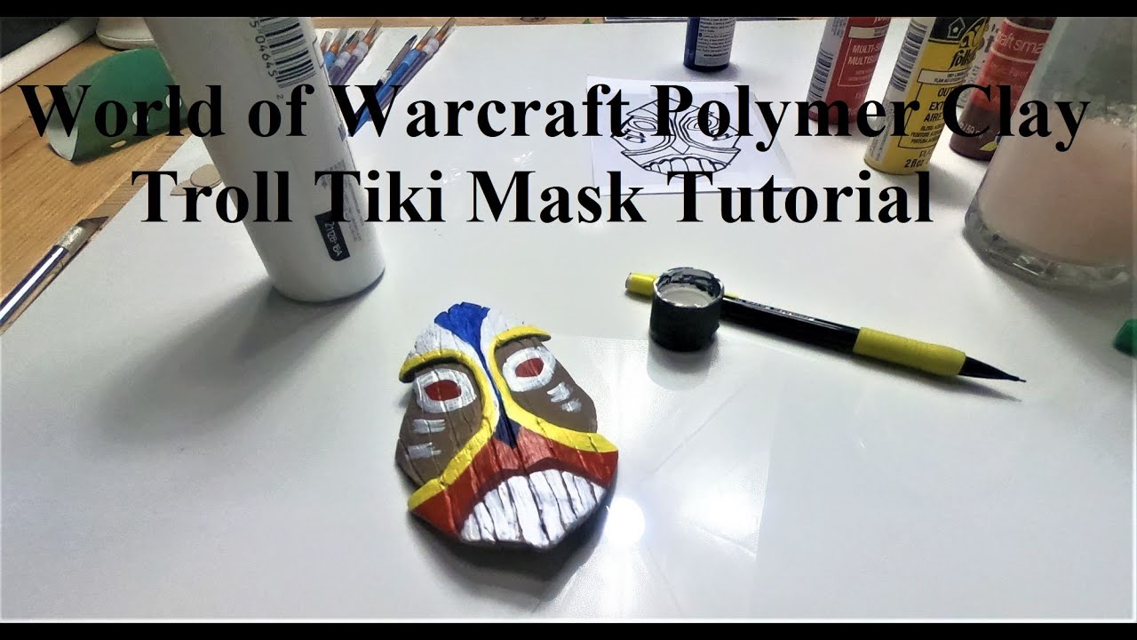 HOW TO MAKE POLYMER CLAY WORLD OF WARCRAFT TROLL TIKI MASK TUTORIAL ...