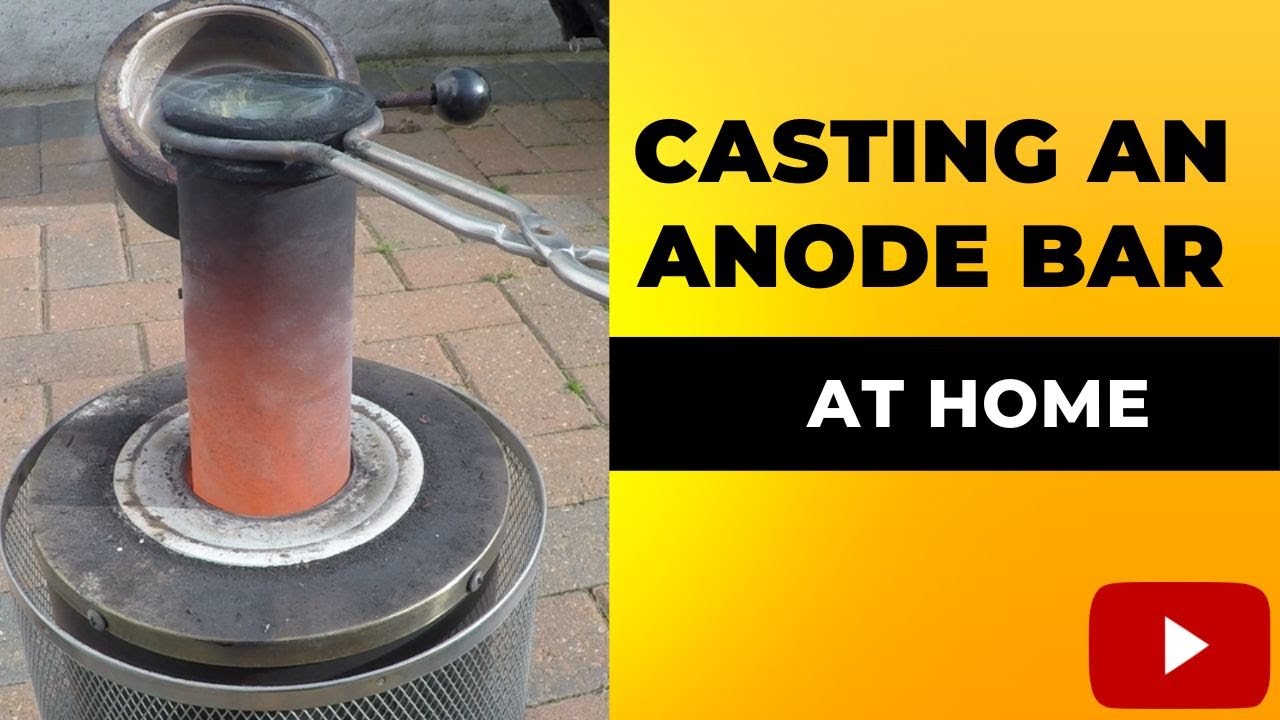 Casting anode bar at home gold recovery - YouTube