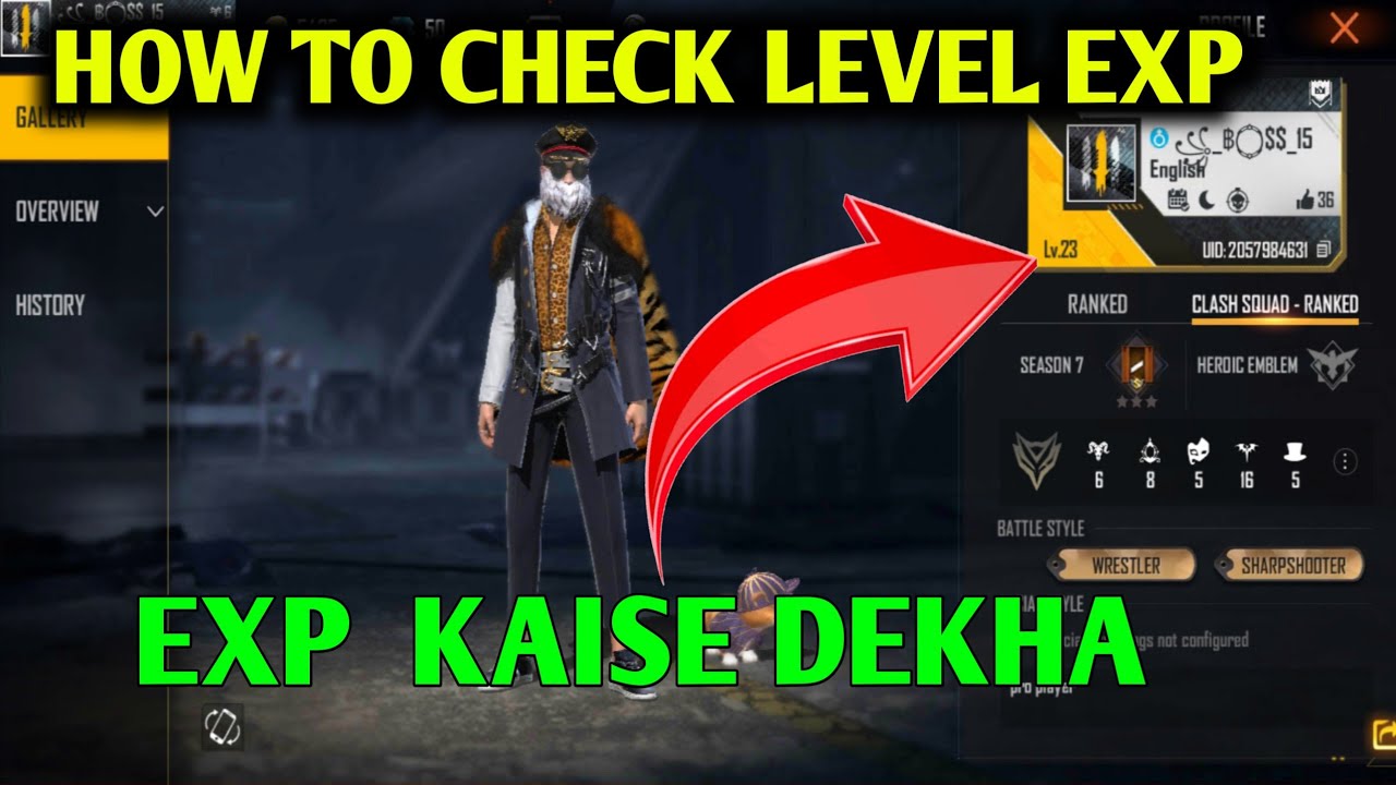 How To Check Your Game Level Exp In Free Fire / Exp Check Kaise Kare ...