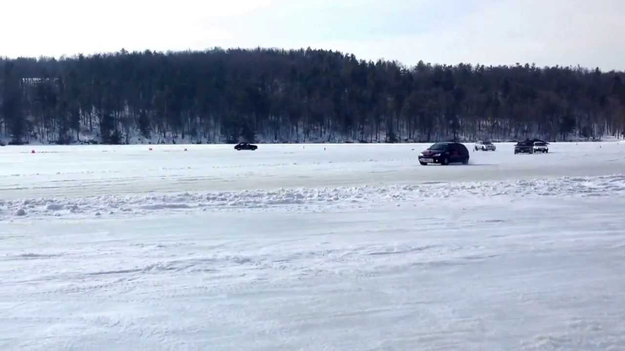Racing on a frozen lake - YouTube
