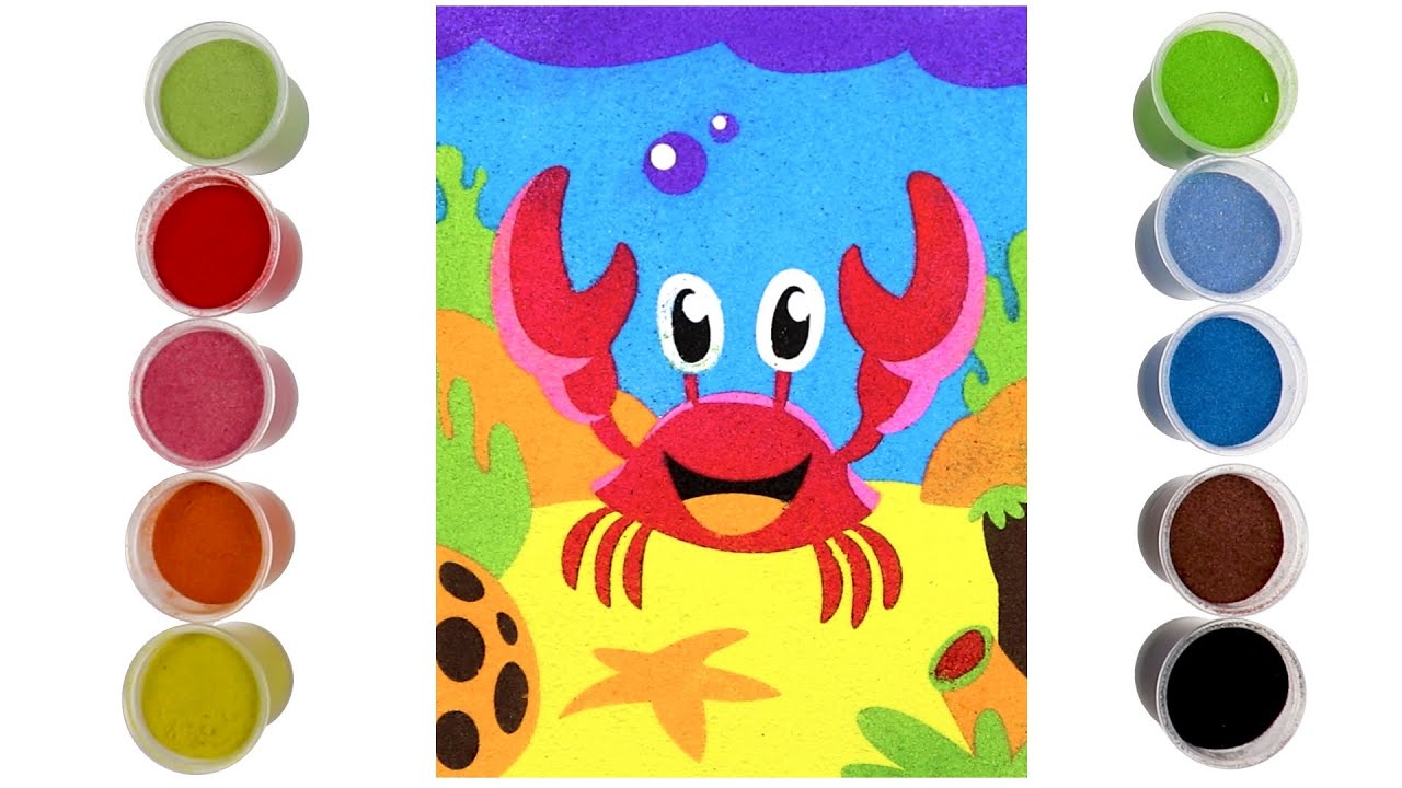 Crab for Kids | Example of a Simple Crab | Drawing of Mr. Crab | Drawing a Beautiful Crab for ...