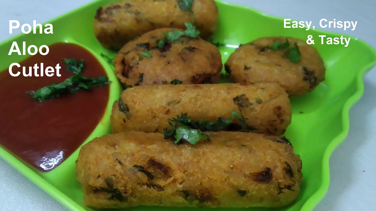 Crispy Poha Aloo Cutlet | पोहा आलू कटलेट | Easy Breakfast Recipe | Easiest Cutlet Recipe Ever ...