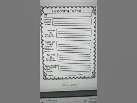 TDA Text Dependent Answer graphic organizer - YouTube