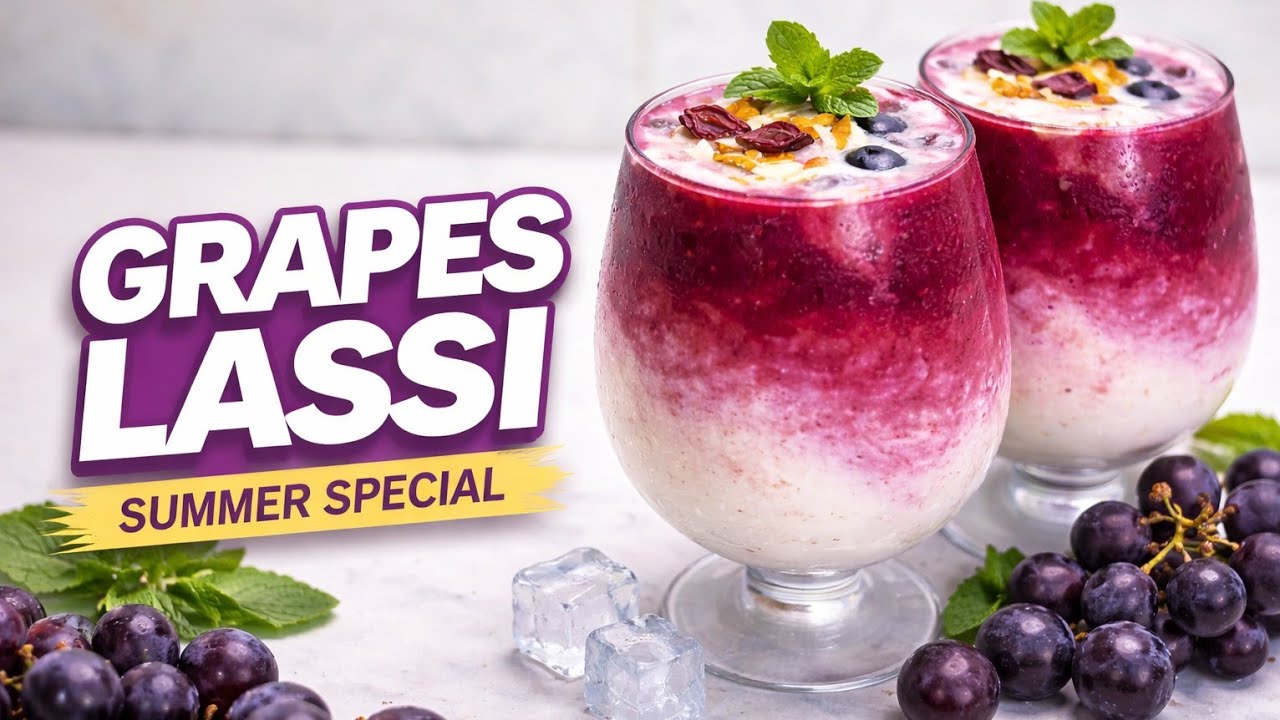 Grapes Lassi Recipe | 2 Min Summer Cool Drink | Instant Refreshing ...