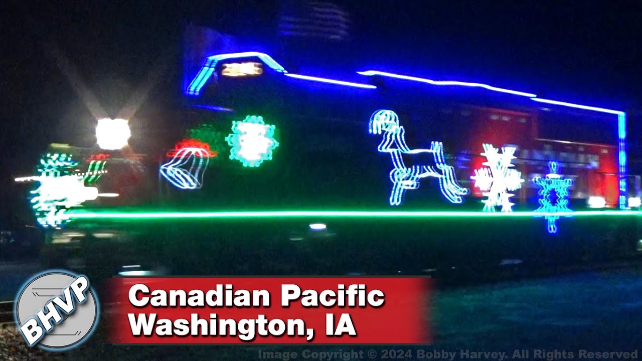 Canadian Pacific Holiday Train Nighttime Run through Washington, IA 12 ...