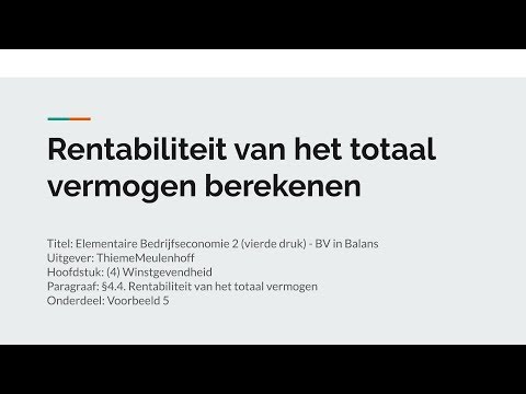 Rentabiliteit van het totaal vermogen berekenen - YouTube