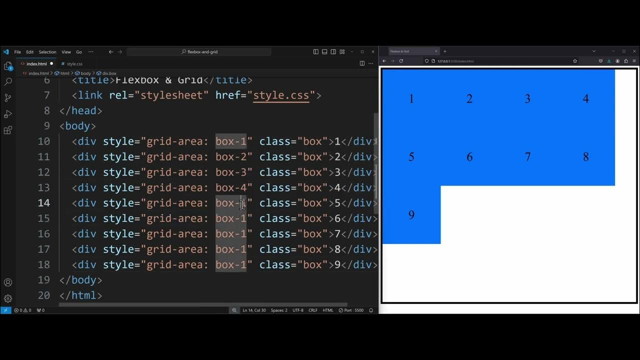 Create a complex Bento Grid with grid template areas - YouTube