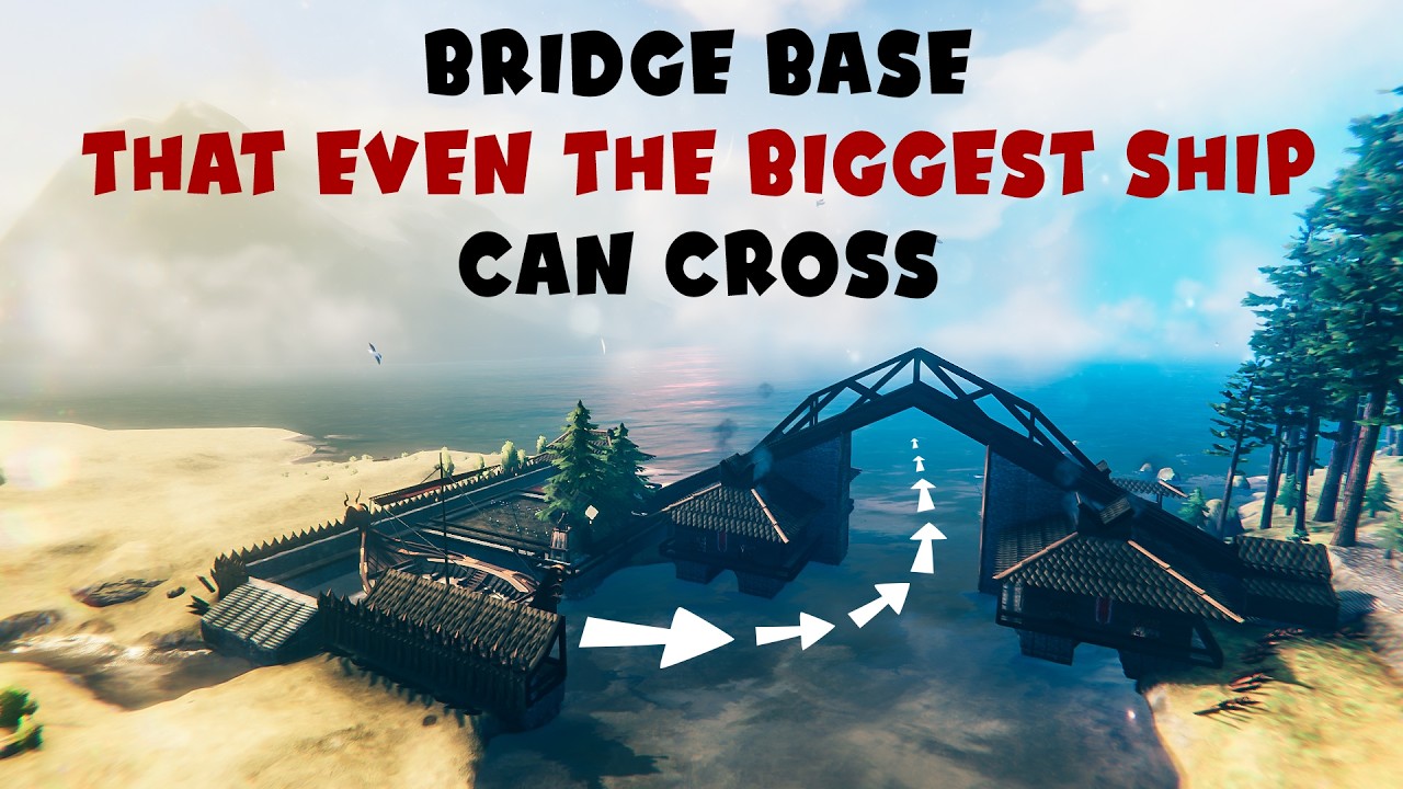 A bridge base that even the biggest ship can cross | valheim - YouTube