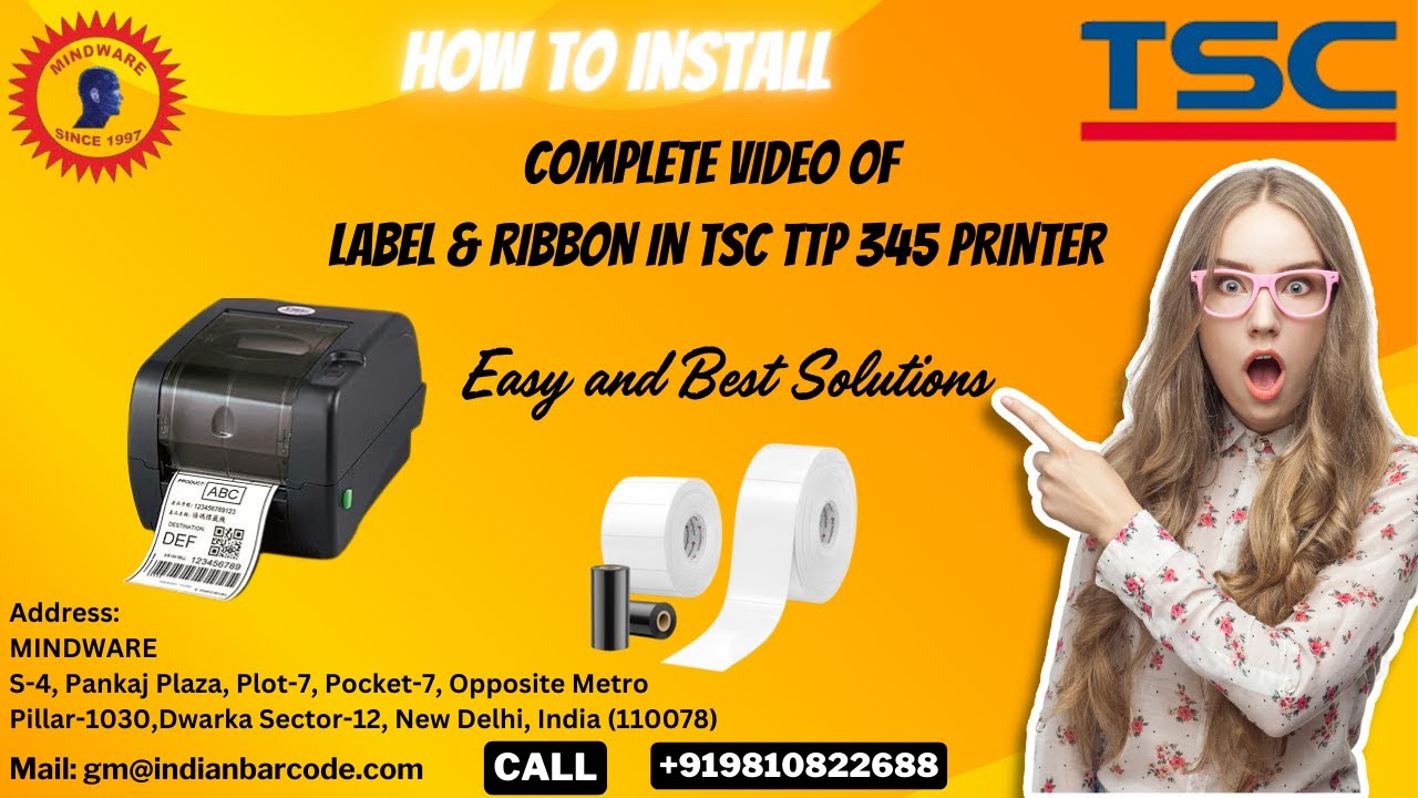 TSC TTP 345 PRINTER RIBBON AND LABEL COMPLETE SETUP BY MINDWARE#printer ...
