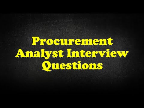 Procurement Analyst Interview Questions - YouTube