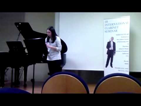 III INTERNATIONAL SEMINAR CLARINET YEHUDA GILAD, 2012. Rhapsodie ...