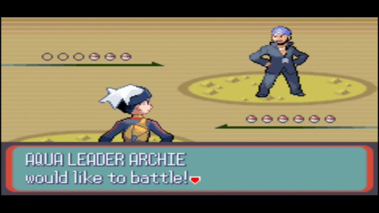 Pokemon Sapphire - Team Aqua Boss 2nd Battle: Archie - YouTube