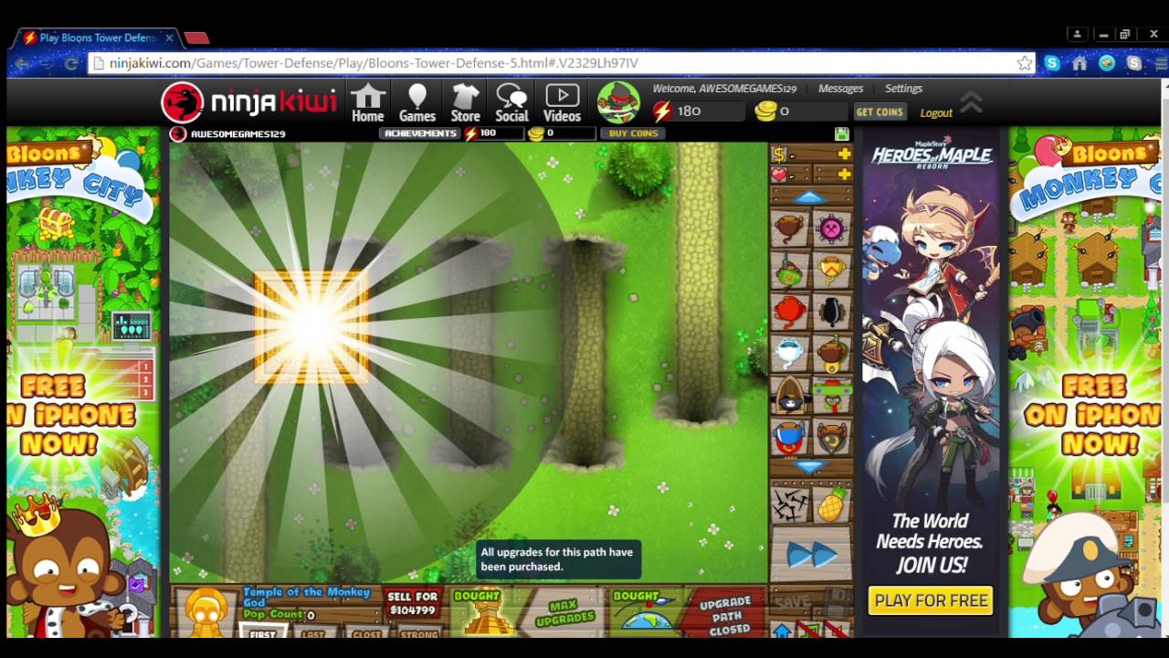 BTD5 AWESOME SUPER MONKEY TEMPLE!!! and I learnt of superjombombo2sjb2 ...