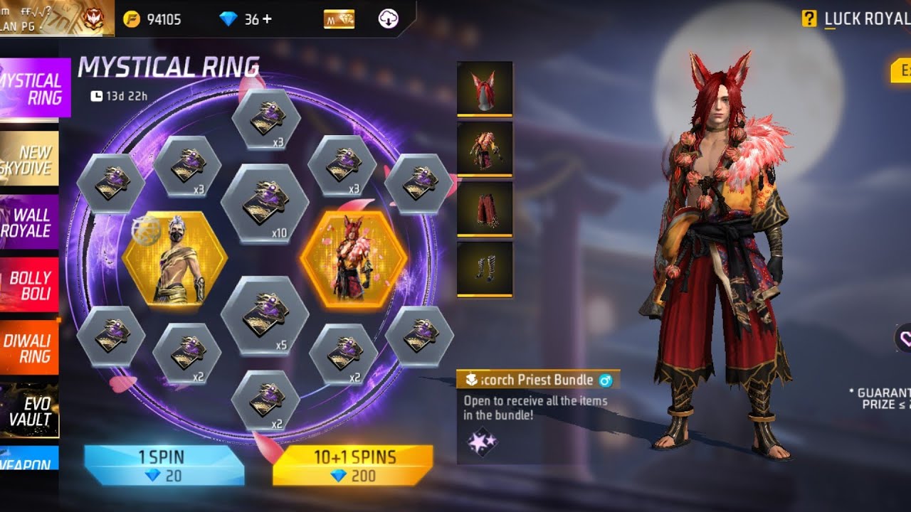 1150 DAYAMAND LAG GAYA||MYSTICAL RING||FREE FIRE NEW RING EVENT - YouTube